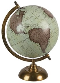 Modro-hnědý dekorativní glóbus na kovovém podstavci Globe - 22*22*33 cm