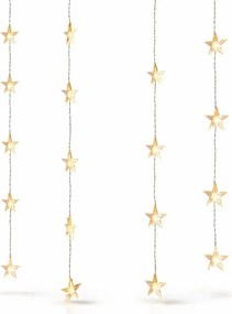 LED vánoční svíticí hvězdy do okna, 120 × 120 cm teple bílá, 30 diod, čirý kabel, IP20 do interiéru, prodlužovací