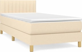 Box spring postel s matrací krémová 100 x 200 cm textil 3140758