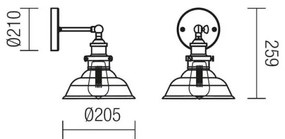 Redo 01-1026 - Nástěnné svítidlo SAVILLE 1xE27/42W/230V