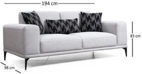 Hanah Home Dvoumístná pohovka NIKEA světle šedá 560ARE1512