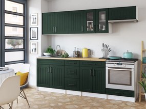 Kuchyňská linka BERIZA CHOCO 240cm - Green