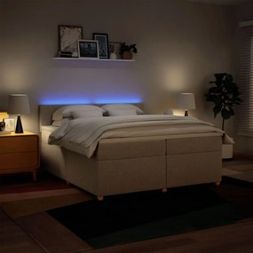 Box spring postel s matrací krémová 200x200 cm textil 3289085