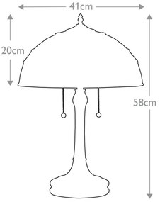 Quoizel QZ-KAMI-TL - Stolní lampa Tiffany KAMI 2xE27/60W/230V