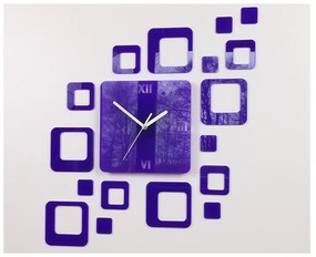 3D nalepovací hodiny Roman Quadrat fialové