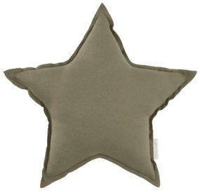 Mini lněný polštář hvězda olivová 36 cm