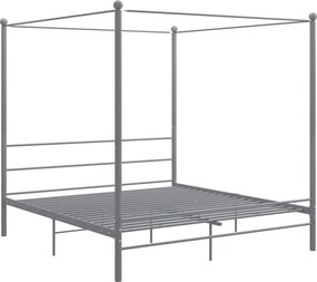 Rám postele s nebesy šedý kovový 180 x 200 cm 325068