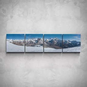 4-dílný obraz - Zimní hory - PopyDesign
