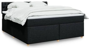 Box spring postel s matrací černá 180x200 cm textil 3289068