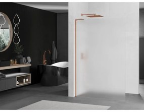 Mexen Kioto L, sprchová zástěna Walk-In 100 x 200 cm, 8mm sklo námraza, růžové zlato profil, 800-100-103-60-30