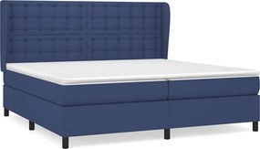 Box spring postel s matrací modrá 200x200 cm textil 3128315