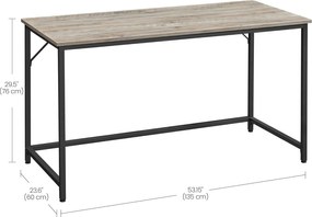 Psací stůl Vasagle Kolmo 140 cm černý/šedý