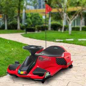 HOMCOM Dětský elektrický Go-Kart 12V 3-8km/h Drift Kart s drift módem, pomalým startem, Go-Kart s osvětlením a hudbou, bezpečnostním pásem pro děti v…