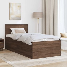 Rám postele s čelo Hnědý dub 75 x 190 cm Kompozitní dřevo 3408633