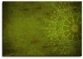 Obraz zelená mandala na zdi Velikost (šířka x výška): 90x60 cm