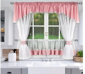 Hotová záclona s imitovanými zirkony 400x160cm,více barev Barva: růžová, Rozměr: 400x160cm