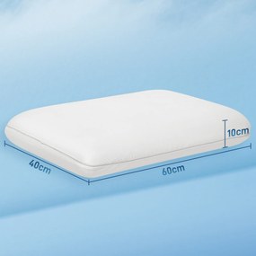 HOMCOM Paměťový pěnový polštář na hlavu, polštář na podporu krku s odnímatelným potahem, ergonomický 60 x 40 cm, krémově bílý