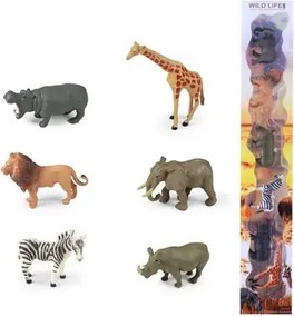 RAPPA Sada figurek Divoká zvířata / 6 ks / Tvrdá guma / cca 5-6 cm