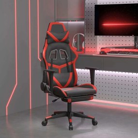 vidaXL Herní židle s podnožkou umělá kůže [3143684] Barva: Černo-červený