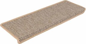 Samolepicí nášlapy na schody sisal 15ks 65x21x4cm světle béžové 326892