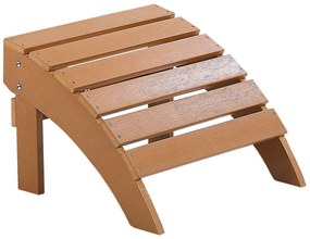 Zahradní židle s podnožkou barva týkového dřeva ADIRONDACK Beliani