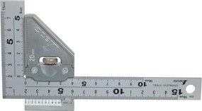 Shinwa -  přesný nerezový úhelník s dorazem 150 mm