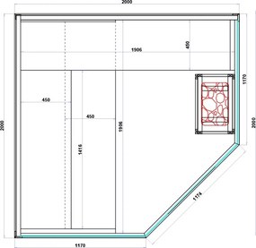 BPS-koupelny Kombinovaná sauna 2v1  - Infrasauna + finská sauna 200x200, 5-6 osob
