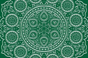 Samolepící tapeta jemná etnická Mandala v zeleném provedení