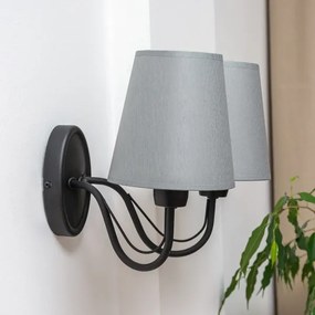 Nástěnná lampa MALBO 2xE27/15W/230V šedá/černá