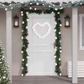 Vánoční girlanda s koulemi bílá 175 cm polystyren - Default Title