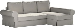 Potah na pohovku IKEA Backabro rozkládací se šezlongem barva šedá látka pletený vzor