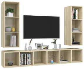 vidaXL Nástěnné TV skříňky 4 ks dub sonoma kompozitní dřevo