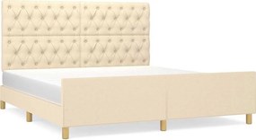 Rám postele bez matrace krémový 160 x 200 cm textil 3125313