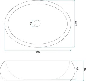 Umyvadlo na desku z kompozitního kamene REA MIKA WARM BEIGE 50x38 cm, béžová