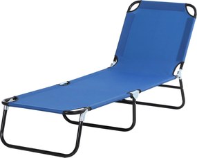Skládací polohovací sluneční lehátko Outsunny s 5 nastavitelnými polohami pro zahradu, venkovní bazén, terasu, kempování, nosnost 120 kg, 188x56x28 cm