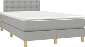 Box spring postel s matrací světle šedá 120x190 cm textil 3269800