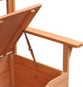Outsunny zahradní lavička z borovicového dřeva s úložným prostorem, rozměry 112D x 58Š x 84V cm
