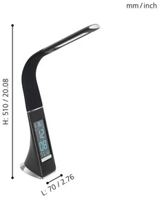 Eglo 97914 - Stmívatelná LED Stolní lampa COGNOLI LED/3,2W/230V černá