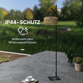 Solární stojací lampa ratan Solární lampy se světelným senzorem Automatické solární světlo v boho stylu IP44 Černá+žlutá