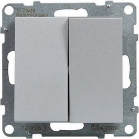 Legrand SUNO vypínač č.6+6 schodišťový hliník 721308