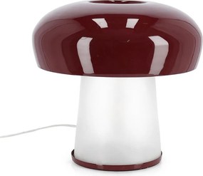 Vínová kovová stolní lampa se skleněným stínidlem (výška 35 cm) Clevely – Bizzotto