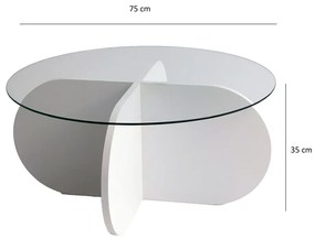 Designový konferenční stolek Jameela 75 cm bílý