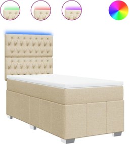 Box spring postel s matrací krémová 100 x 200 cm textil 3293891