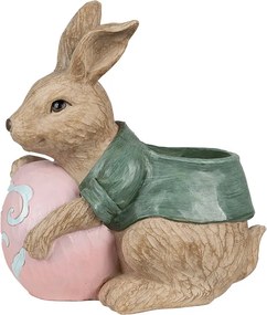 Dekorace květináč králík s vajíčkem - 27*16*30 cm
