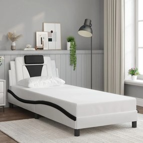 Rám postele Viana s LED bez matrace bílý a černý 90x200 cm 3214000