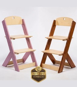 Lucas Wood Style - rostoucí židle OMEGA III zvýhodněný set 2 ks - lila +  mahagon