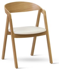 Dubová jídelní židle GEORGE se světlým sedákem ART06583