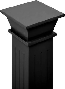 Stojan na květiny klasický čtvercový sloup černý 17x17x66cm MDF 323970