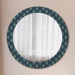 Kulaté dekorativní zrcadlo Květinový vzor fi 70 cm