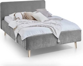 Šedá čalouněná dvoulůžková postel bez roštu 140x200 cm Mattis – Meise Möbel